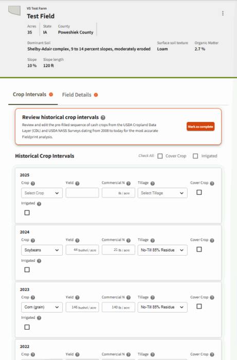 Field History – Historical and Individual Crop Intervals – Fieldprint ...