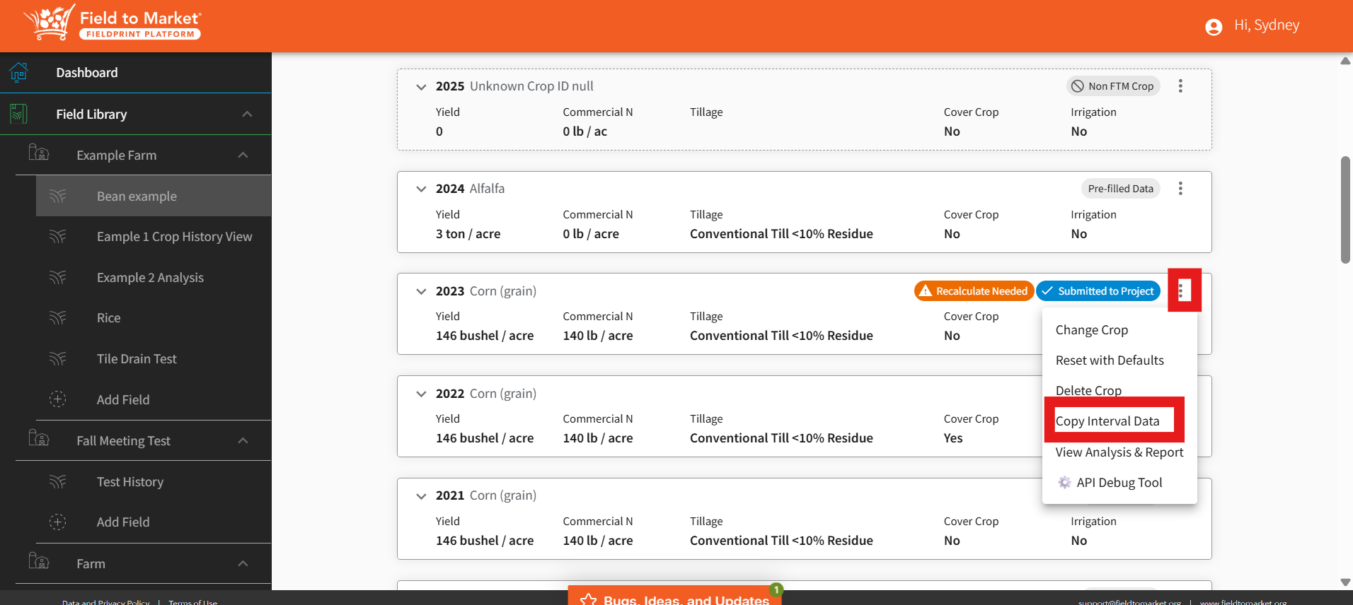 Copy Field Interval Data – Fieldprint Platform Help